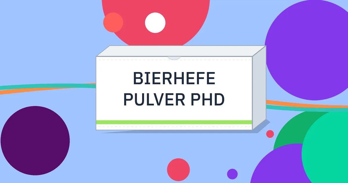 Symbolbild: Packung mit der Aufschrift BIERHEFE PULVER PHD (PZN 14333283) – Verfügbarkeit und Bezug in Apotheken in Frankfurt am Main
