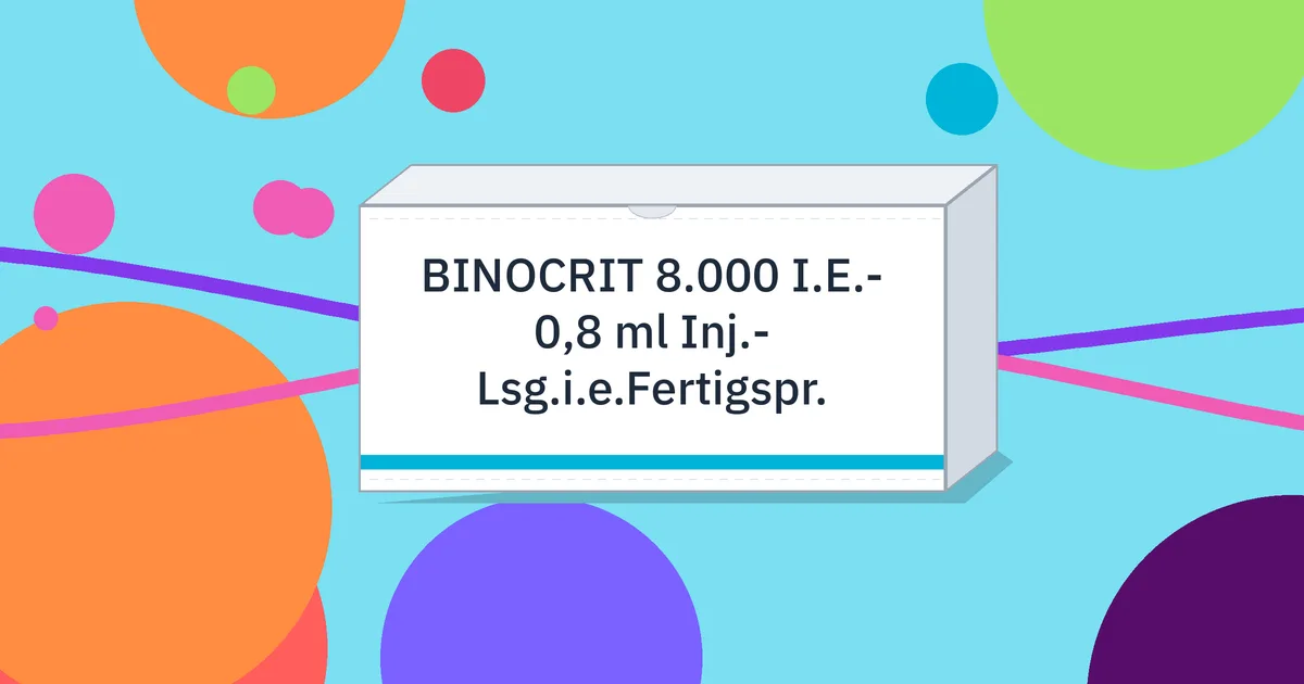 Symbolbild: Packung mit der Aufschrift BINOCRIT 8.000 I.E.-0,8 ml Inj.-Lsg.i.e.Fertigspr. (PZN 17604854) – Verfügbarkeit und Bezug in Apotheken in Frankfurt am Main
