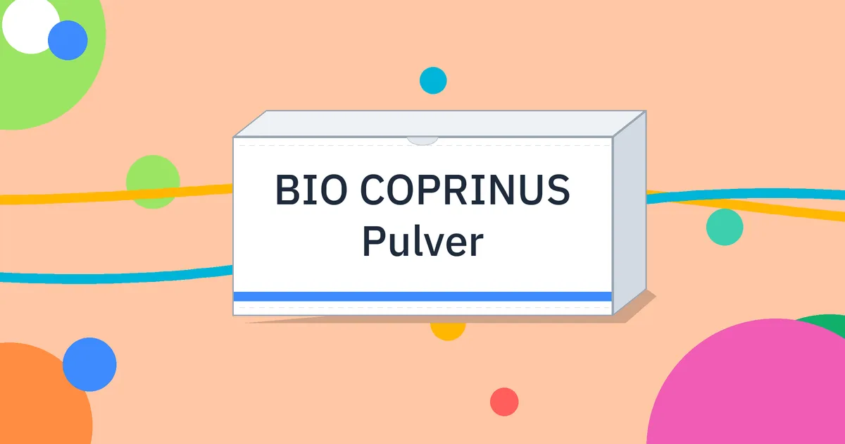 Symbolbild: Packung mit der Aufschrift BIO COPRINUS Pulver (PZN 09464505) – Verfügbarkeit und Bezug in Apotheken in Frankfurt am Main