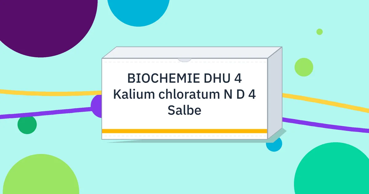 Symbolbild: Packung mit der Aufschrift BIOCHEMIE DHU 4 Kalium chloratum N D 4 Salbe (PZN 03309040) – Verfügbarkeit und Bezug in Apotheken in Frankfurt am Main