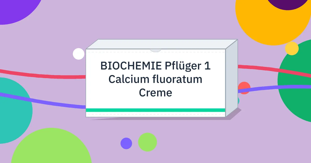 Symbolbild: Packung mit der Aufschrift BIOCHEMIE Pflüger 1 Calcium fluoratum Creme (PZN 05992667) – Verfügbarkeit und Bezug in Apotheken in Frankfurt am Main
