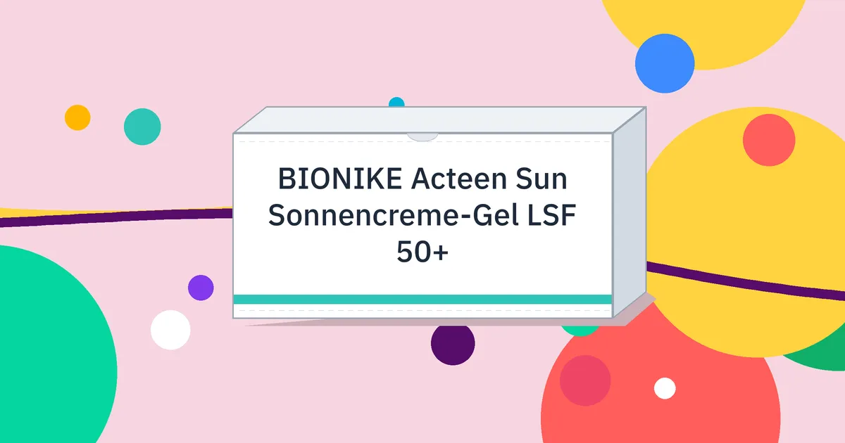 Symbolbild: Packung mit der Aufschrift BIONIKE Acteen Sun Sonnencreme-Gel LSF 50+ (PZN 12649970) – Verfügbarkeit und Bezug in Apotheken in Frankfurt am Main