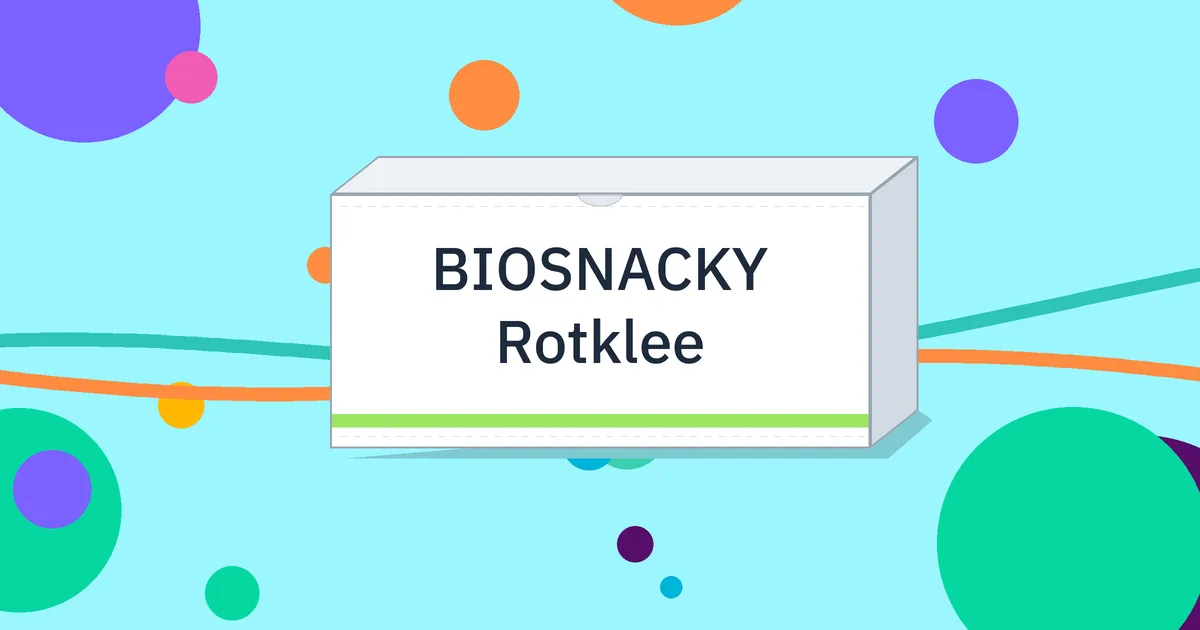 Symbolbild: Packung mit der Aufschrift BIOSNACKY Rotklee (PZN 03702949) – Verfügbarkeit und Bezug in Apotheken in Frankfurt am Main