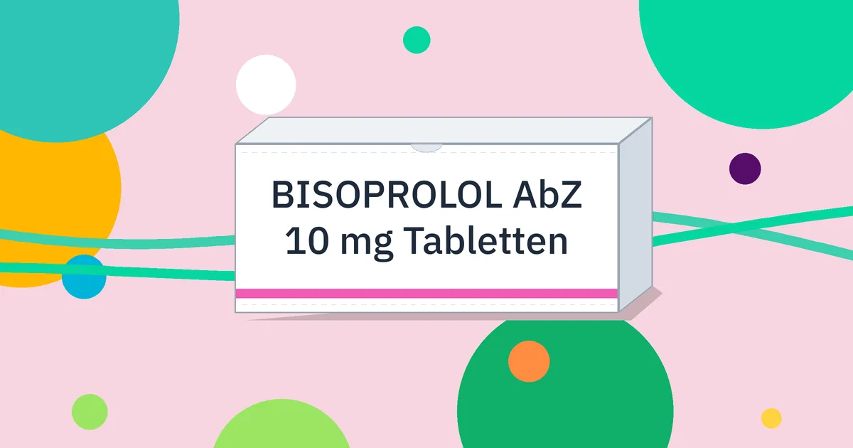 Symbolbild: Packung mit der Aufschrift BISOPROLOL AbZ 10 mg Tabletten (PZN 01014955) – Verfügbarkeit und Bezug in Apotheken in Frankfurt am Main