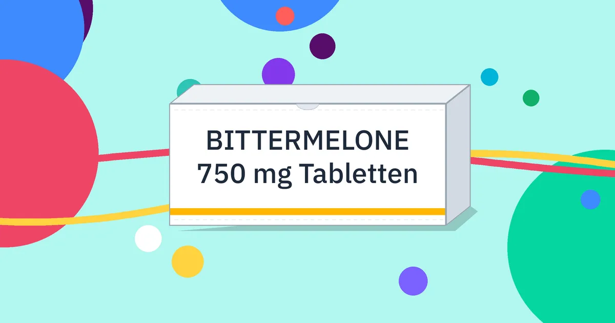 Symbolbild: Packung mit der Aufschrift BITTERMELONE 750 mg Tabletten (PZN 18486701) – Verfügbarkeit und Bezug in Apotheken in Frankfurt am Main