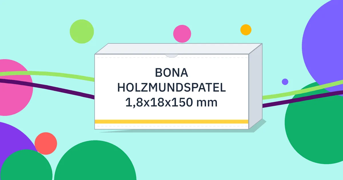 Symbolbild: Packung mit der Aufschrift BONA HOLZMUNDSPATEL 1,8x18x150 mm (PZN 02404747) – Verfügbarkeit und Bezug in Apotheken in Frankfurt am Main