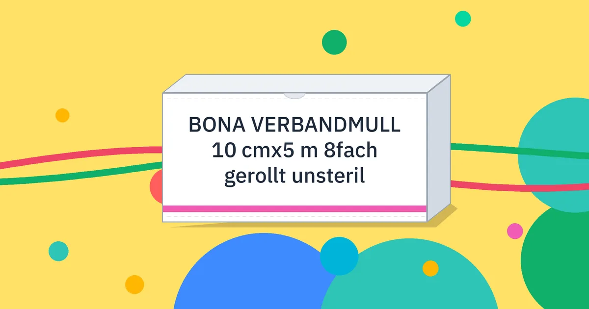Symbolbild: Packung mit der Aufschrift BONA VERBANDMULL 10 cmx5 m 8fach gerollt unsteril (PZN 02404552) – Verfügbarkeit und Bezug in Apotheken in Frankfurt am Main