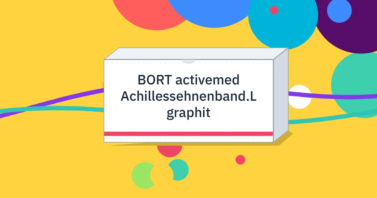 Symbolbild: Packung mit der Aufschrift BORT activemed Achillessehnenband.L graphit (PZN 17618075) – Verfügbarkeit und Bezug in Apotheken in Frankfurt am Main