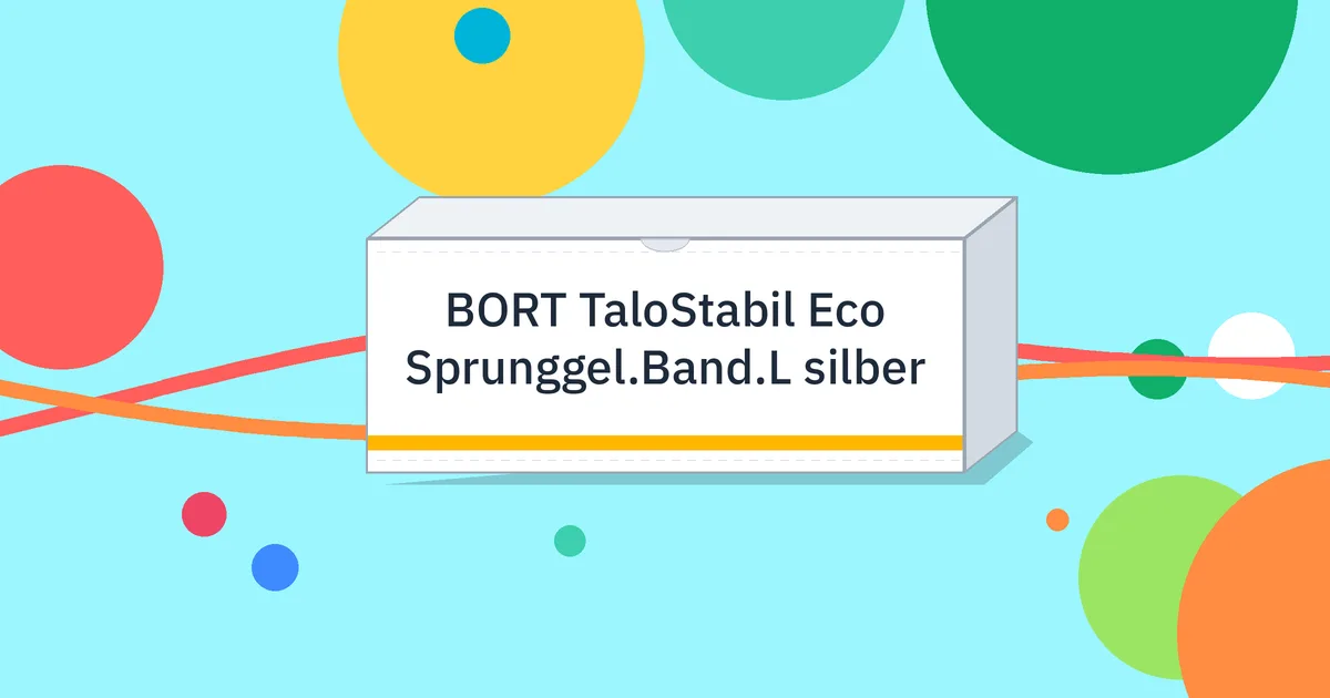 Symbolbild: Packung mit der Aufschrift BORT TaloStabil Eco Sprunggel.Band.L silber (PZN 00006853) – Verfügbarkeit und Bezug in Apotheken in Frankfurt am Main