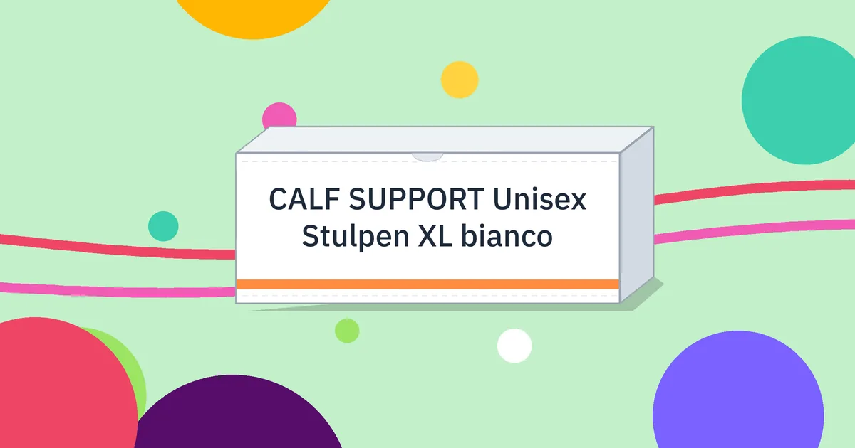 Symbolbild: Packung mit der Aufschrift CALF SUPPORT Unisex Stulpen XL bianco (PZN 16195187) – Verfügbarkeit und Bezug in Apotheken in Frankfurt am Main