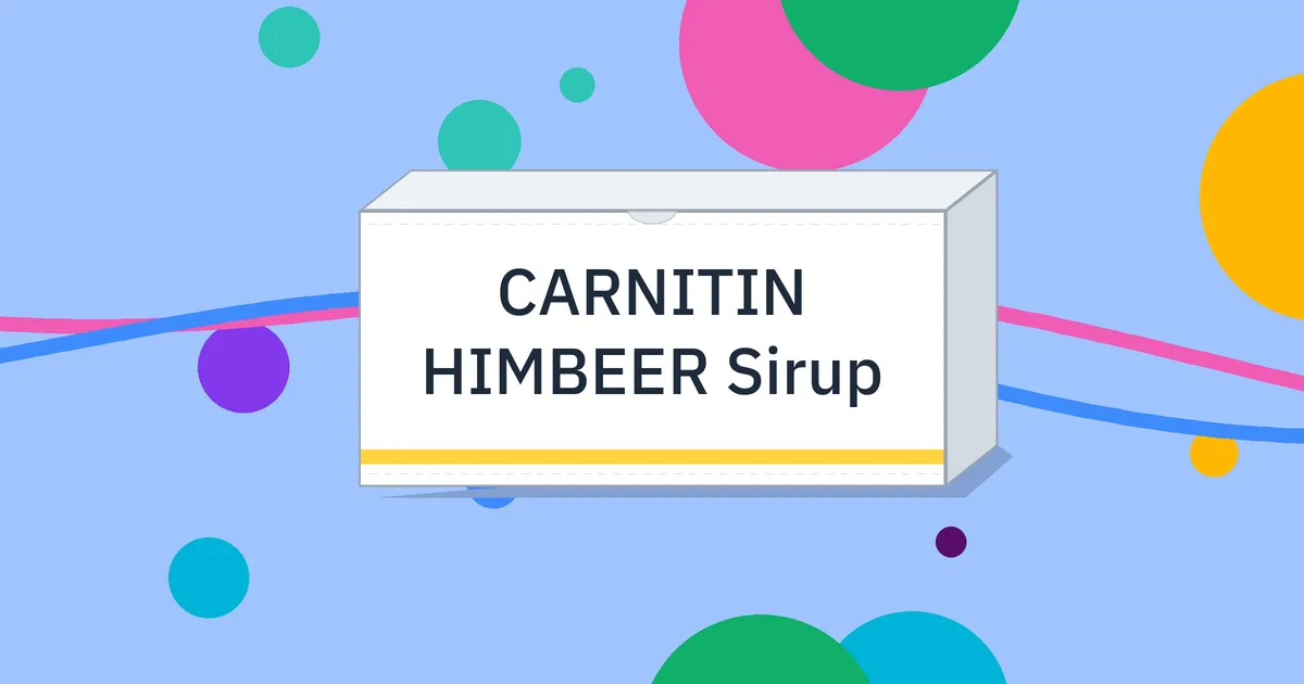 Symbolbild: Packung mit der Aufschrift CARNITIN HIMBEER Sirup (PZN 01887376) – Verfügbarkeit und Bezug in Apotheken in Frankfurt am Main