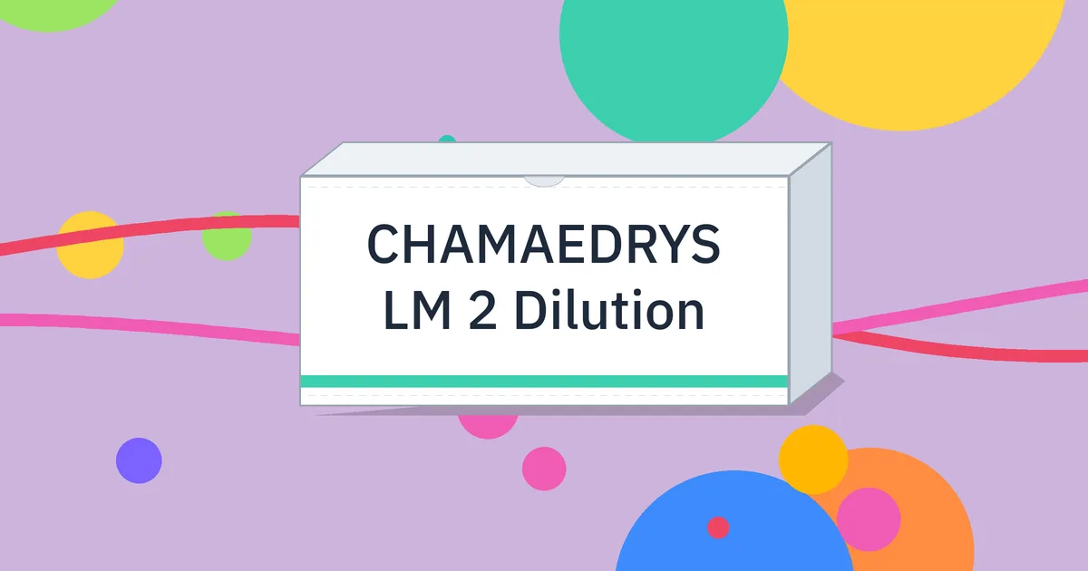 Symbolbild: Packung mit der Aufschrift CHAMAEDRYS LM 2 Dilution (PZN 13438376) – Verfügbarkeit und Bezug in Apotheken in Frankfurt am Main