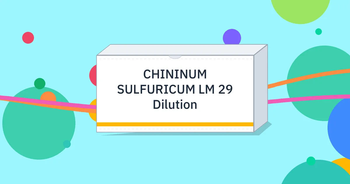 Symbolbild: Packung mit der Aufschrift CHININUM SULFURICUM LM 29 Dilution (PZN 12816190) – Verfügbarkeit und Bezug in Apotheken in Frankfurt am Main