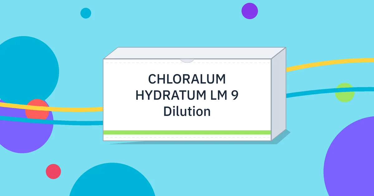 Symbolbild: Packung mit der Aufschrift CHLORALUM HYDRATUM LM 9 Dilution (PZN 13444046) – Verfügbarkeit und Bezug in Apotheken in Frankfurt am Main