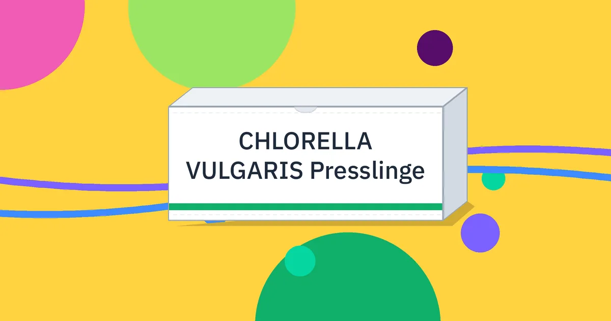Symbolbild: Packung mit der Aufschrift CHLORELLA VULGARIS Presslinge (PZN 13989254) – Verfügbarkeit und Bezug in Apotheken in Frankfurt am Main