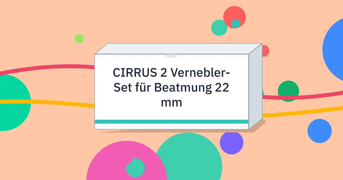 Symbolbild: Packung mit der Aufschrift CIRRUS 2 Vernebler-Set für Beatmung 22 mm (PZN 16159866) – Verfügbarkeit und Bezug in Apotheken in Frankfurt am Main