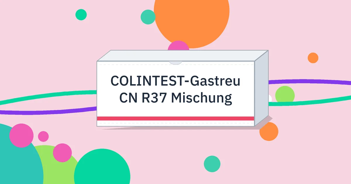 Symbolbild: Packung mit der Aufschrift COLINTEST-Gastreu CN R37 Mischung (PZN 02483439) – Verfügbarkeit und Bezug in Apotheken in Frankfurt am Main
