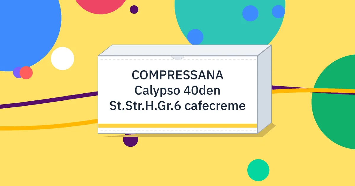 Symbolbild: Packung mit der Aufschrift COMPRESSANA Calypso 40den St.Str.H.Gr.6 cafecreme (PZN 07719817) – Verfügbarkeit und Bezug in Apotheken in Frankfurt am Main