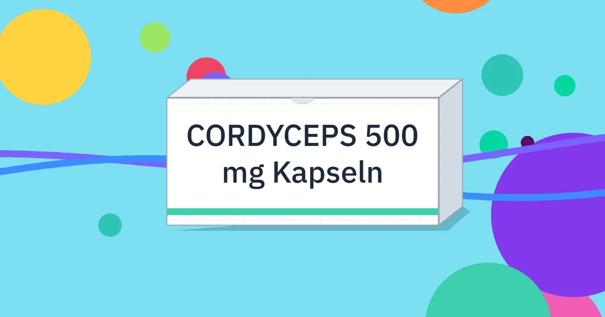 Symbolbild: Packung mit der Aufschrift CORDYCEPS 500 mg Kapseln (PZN 17589422) – Verfügbarkeit und Bezug in Apotheken in Frankfurt am Main