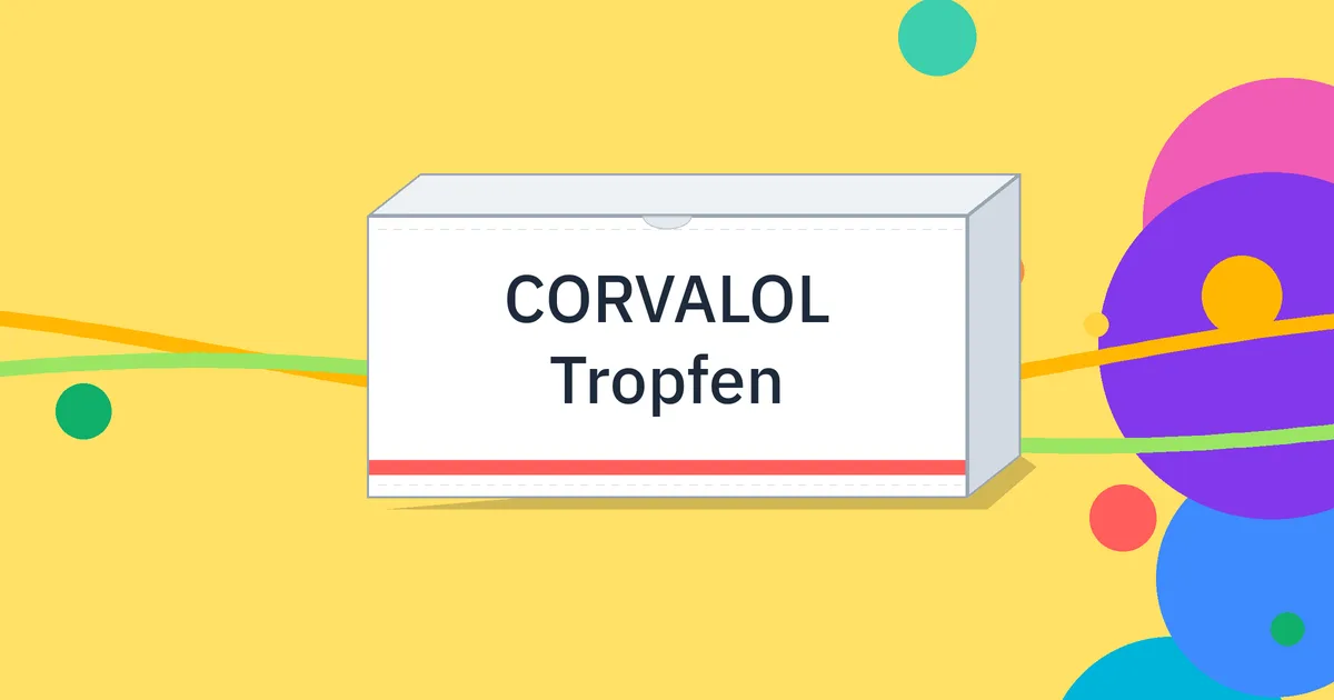 Symbolbild: Packung mit der Aufschrift CORVALOL Tropfen (PZN 10409196) – Verfügbarkeit und Bezug in Apotheken in Frankfurt am Main