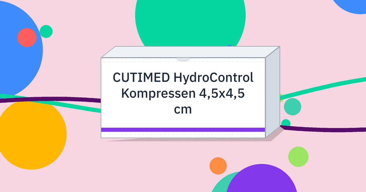 Symbolbild: Packung mit der Aufschrift CUTIMED HydroControl Kompressen 4,5x4,5 cm (PZN 18496013) – Verfügbarkeit und Bezug in Apotheken in Frankfurt am Main