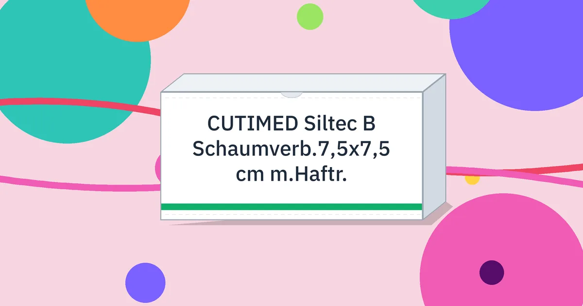 Symbolbild: Packung mit der Aufschrift CUTIMED Siltec B Schaumverb.7,5x7,5 cm m.Haftr. (PZN 16164583) – Verfügbarkeit und Bezug in Apotheken in Frankfurt am Main