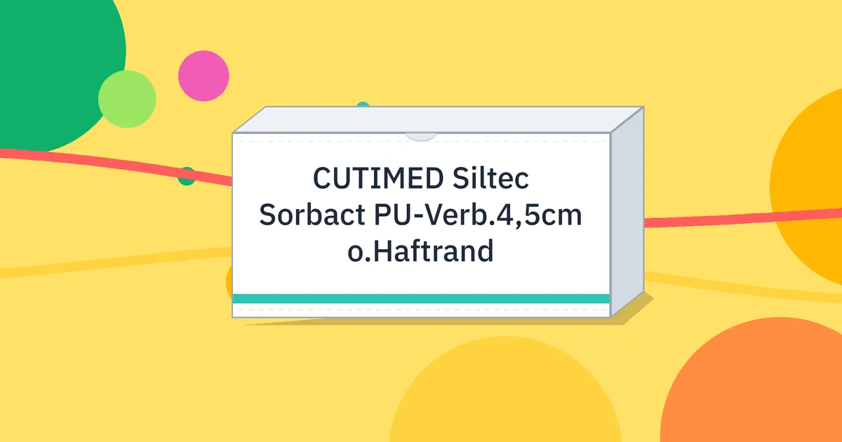 Symbolbild: Packung mit der Aufschrift CUTIMED Siltec Sorbact PU-Verb.4,5cm o.Haftrand (PZN 18493463) – Verfügbarkeit und Bezug in Apotheken in Frankfurt am Main