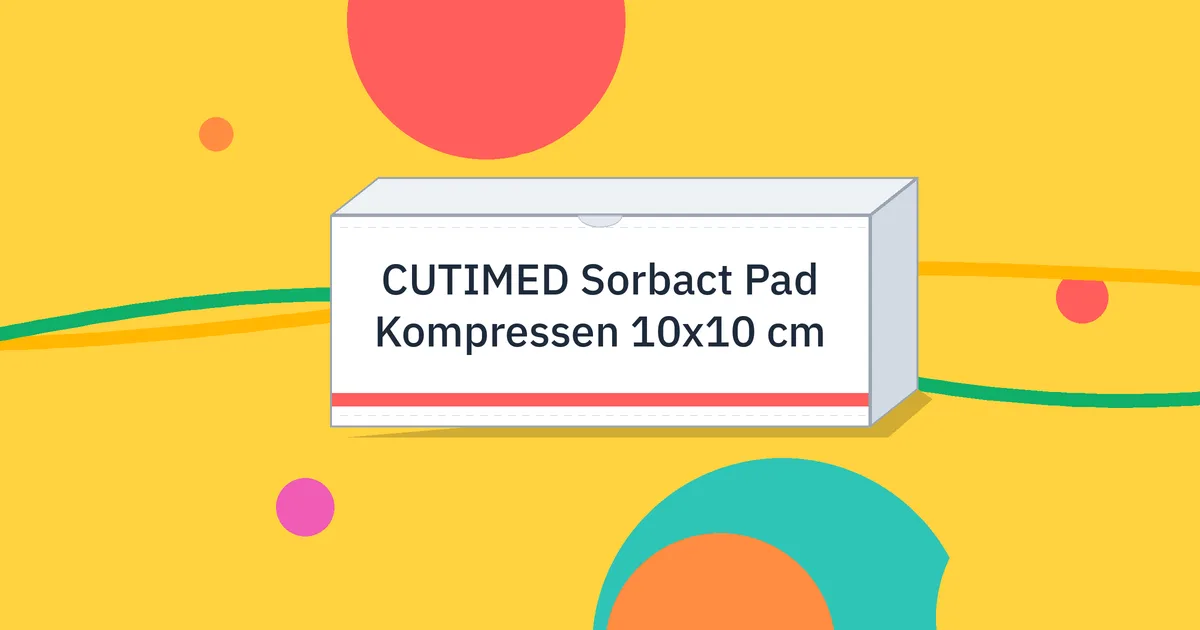 Symbolbild: Packung mit der Aufschrift CUTIMED Sorbact Pad Kompressen 10x10 cm (PZN 20114303) – Verfügbarkeit und Bezug in Apotheken in Frankfurt am Main