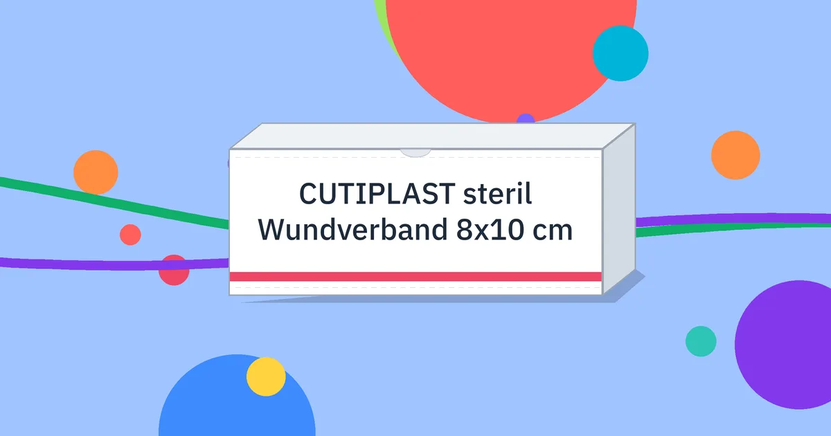 Symbolbild: Packung mit der Aufschrift CUTIPLAST steril Wundverband 8x10 cm (PZN 20139088) – Verfügbarkeit und Bezug in Apotheken in Frankfurt am Main