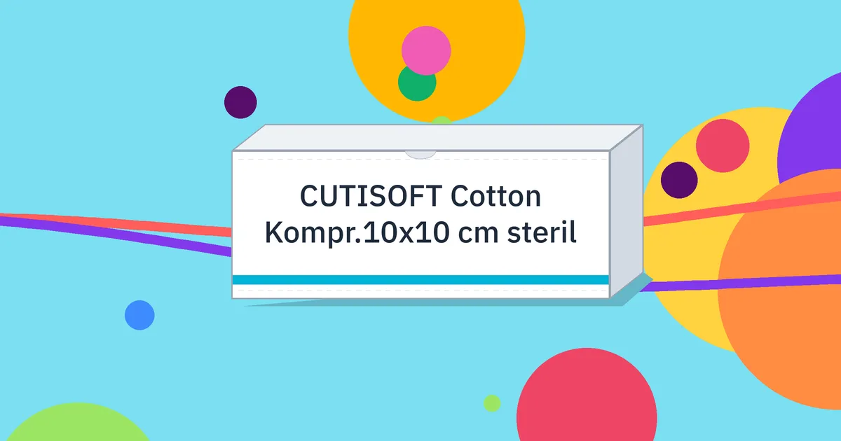 Symbolbild: Packung mit der Aufschrift CUTISOFT Cotton Kompr.10x10 cm steril (PZN 18736718) – Verfügbarkeit und Bezug in Apotheken in Frankfurt am Main