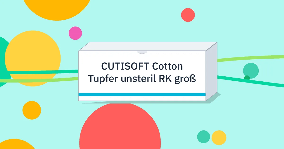 Symbolbild: Packung mit der Aufschrift CUTISOFT Cotton Tupfer unsteril RK groß (PZN 03902051) – Verfügbarkeit und Bezug in Apotheken in Frankfurt am Main