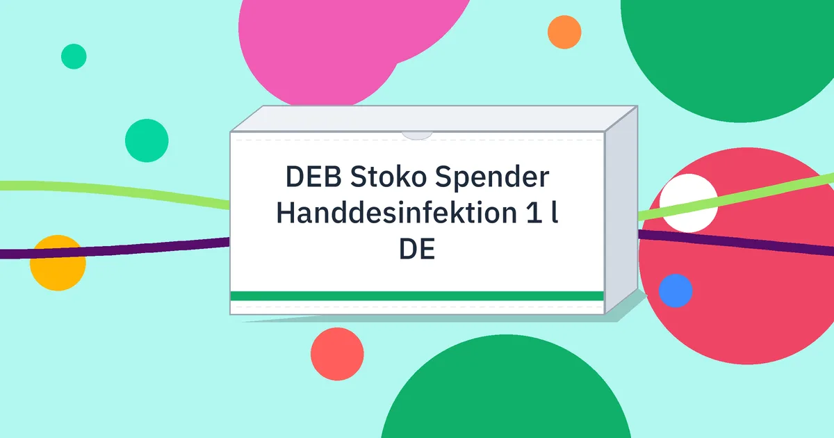 Symbolbild: Packung mit der Aufschrift DEB Stoko Spender Handdesinfektion 1 l DE (PZN 12549010) – Verfügbarkeit und Bezug in Apotheken in Frankfurt am Main
