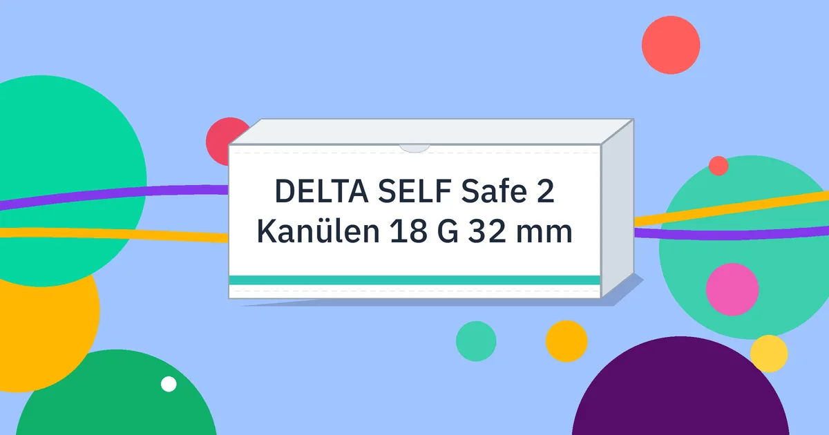 Symbolbild: Packung mit der Aufschrift DELTA SELF Safe 2 Kanülen 18 G 32 mm (PZN 07766455) – Verfügbarkeit und Bezug in Apotheken in Frankfurt am Main