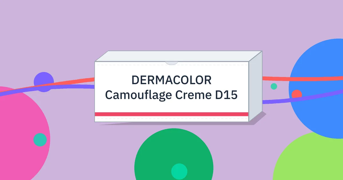 Symbolbild: Packung mit der Aufschrift DERMACOLOR Camouflage Creme D15 (PZN 15818640) – Verfügbarkeit und Bezug in Apotheken in Frankfurt am Main