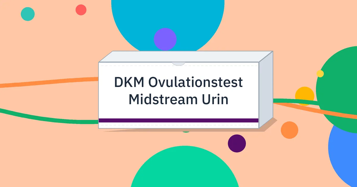Symbolbild: Packung mit der Aufschrift DKM Ovulationstest Midstream Urin (PZN 20838260) – Verfügbarkeit und Bezug in Apotheken in Frankfurt am Main