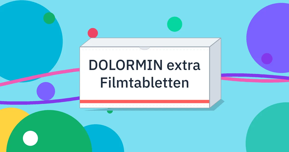 Symbolbild: Packung mit der Aufschrift DOLORMIN extra Filmtabletten (PZN 02400229) – Verfügbarkeit und Bezug in Apotheken in Frankfurt am Main