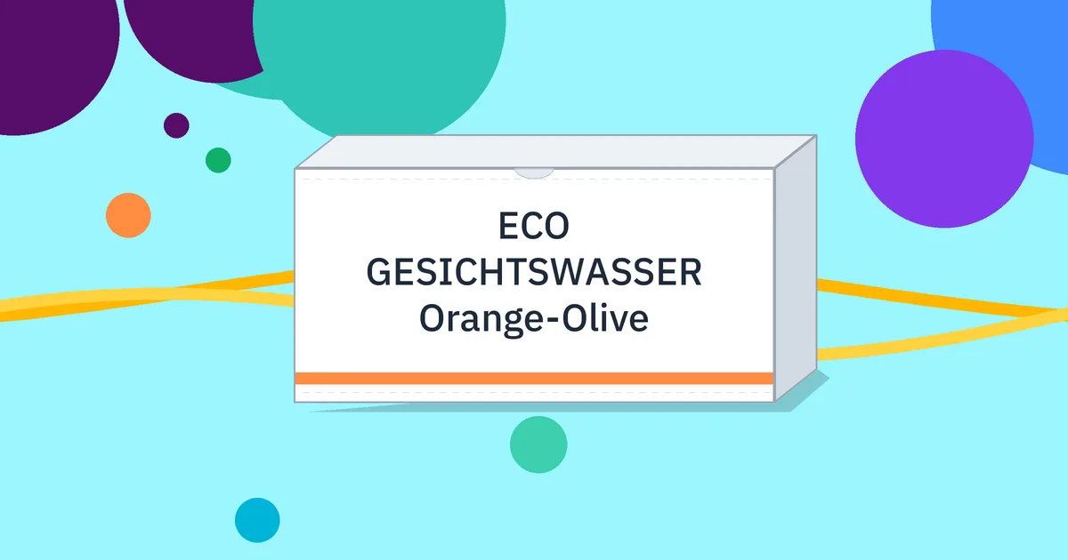 Symbolbild: Packung mit der Aufschrift ECO GESICHTSWASSER Orange-Olive (PZN 12568668) – Verfügbarkeit und Bezug in Apotheken in Frankfurt am Main