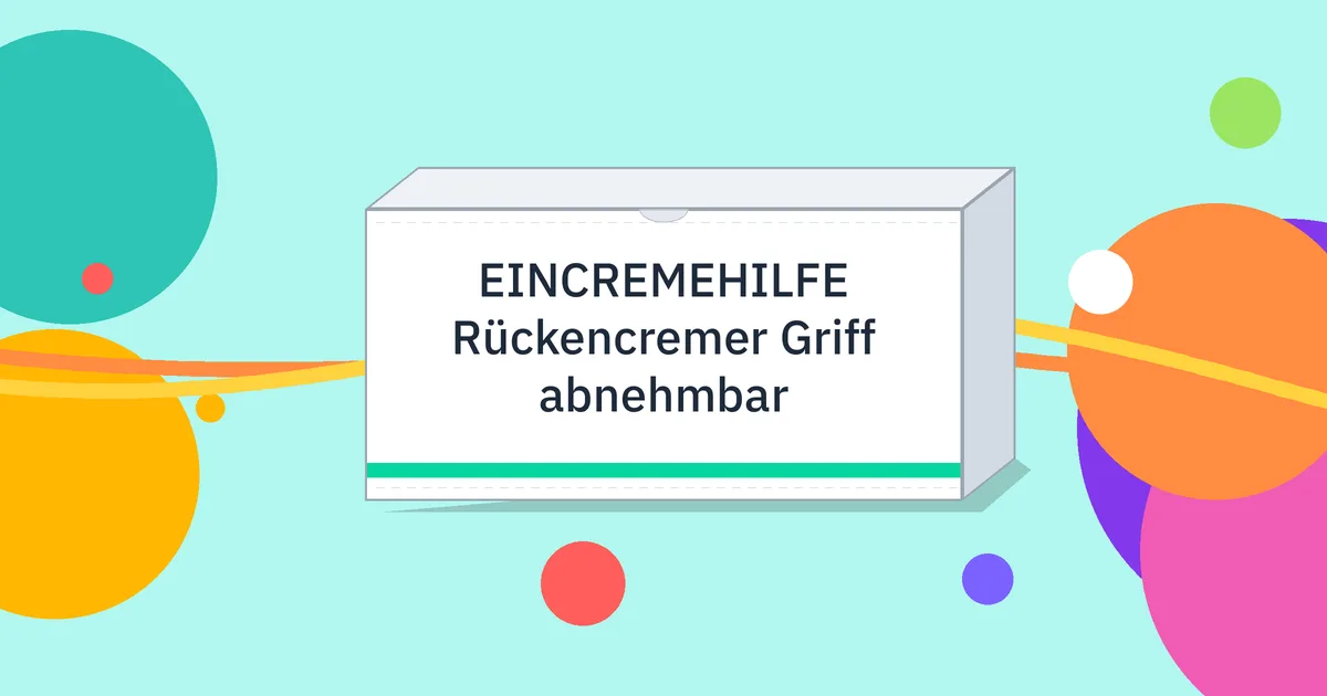 Symbolbild: Packung mit der Aufschrift EINCREMEHILFE Rückencremer Griff abnehmbar (PZN 10915982) – Verfügbarkeit und Bezug in Apotheken in Frankfurt am Main