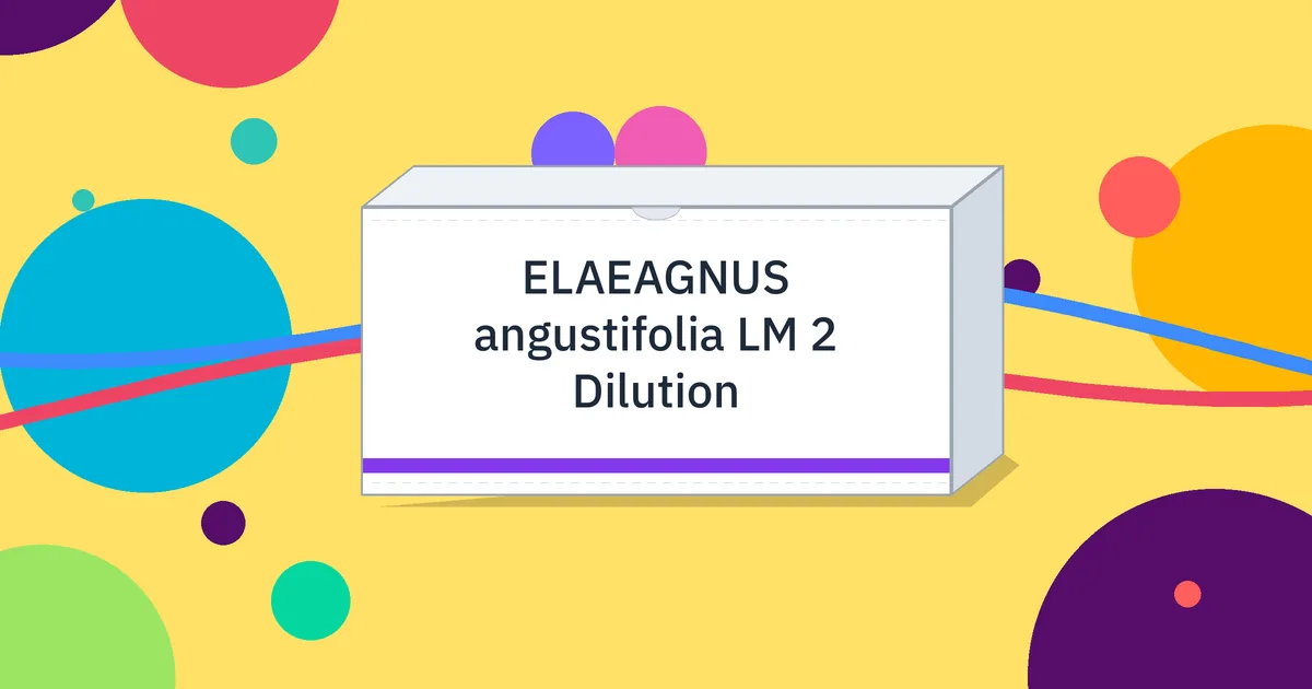 Symbolbild: Packung mit der Aufschrift ELAEAGNUS angustifolia LM 2 Dilution (PZN 13469201) – Verfügbarkeit und Bezug in Apotheken in Frankfurt am Main