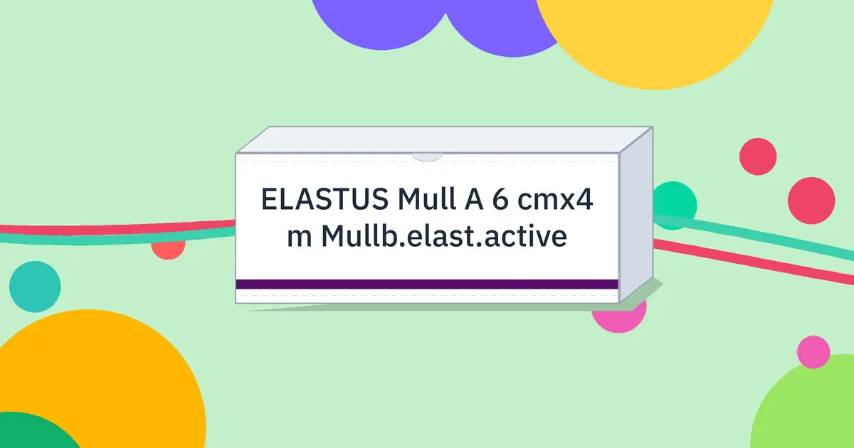 Symbolbild: Packung mit der Aufschrift ELASTUS Mull A 6 cmx4 m Mullb.elast.active (PZN 01312144) – Verfügbarkeit und Bezug in Apotheken in Frankfurt am Main