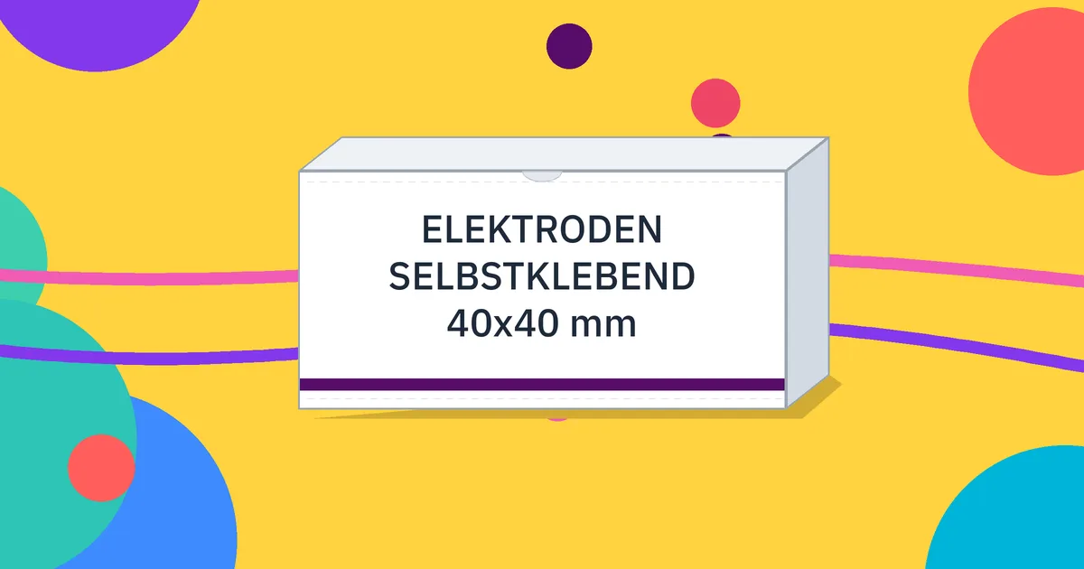 Symbolbild: Packung mit der Aufschrift ELEKTRODEN SELBSTKLEBEND 40x40 mm (PZN 02651138) – Verfügbarkeit und Bezug in Apotheken in Frankfurt am Main