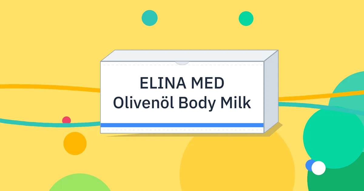 Symbolbild: Packung mit der Aufschrift ELINA MED Olivenöl Body Milk (PZN 10710346) – Verfügbarkeit und Bezug in Apotheken in Frankfurt am Main