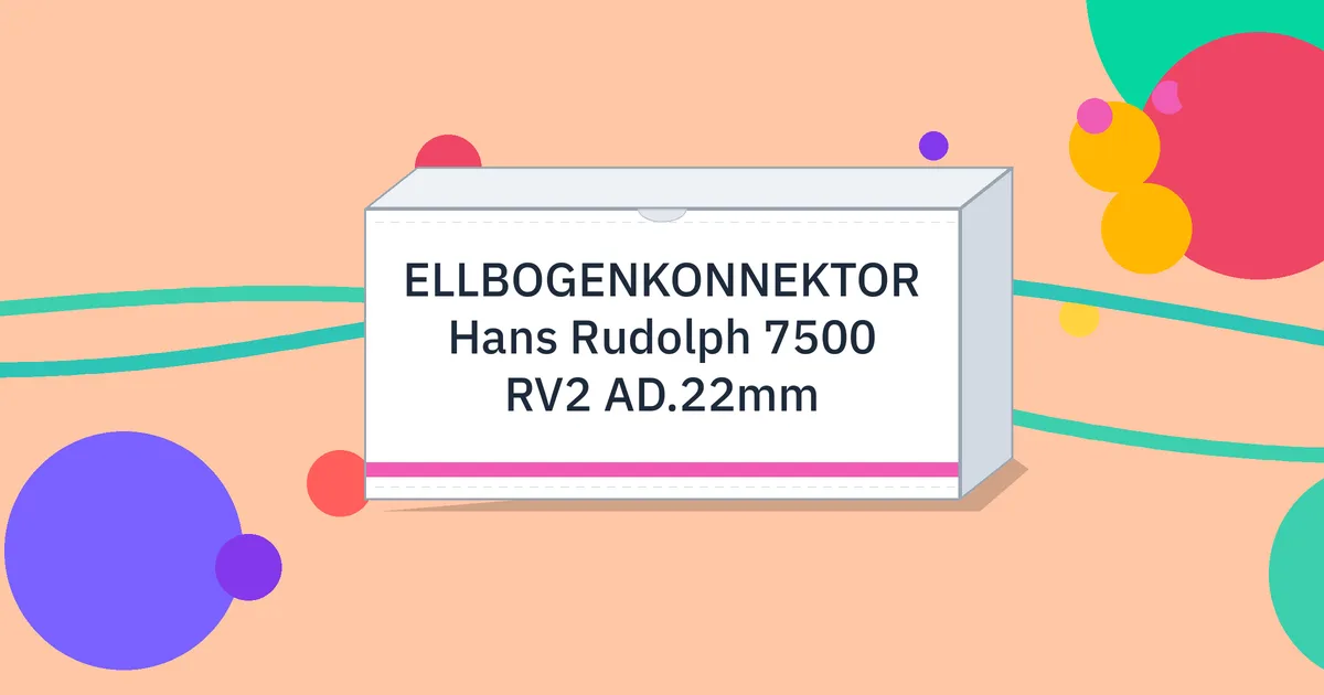 Symbolbild: Packung mit der Aufschrift ELLBOGENKONNEKTOR Hans Rudolph 7500 RV2 AD.22mm (PZN 17303957) – Verfügbarkeit und Bezug in Apotheken in Frankfurt am Main