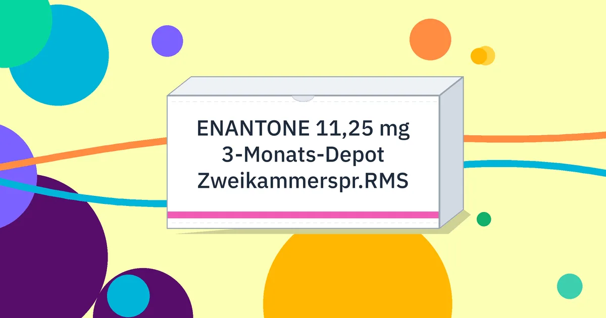 Symbolbild: Packung mit der Aufschrift ENANTONE 11,25 mg 3-Monats-Depot Zweikammerspr.RMS (PZN 17383850) – Verfügbarkeit und Bezug in Apotheken in Frankfurt am Main