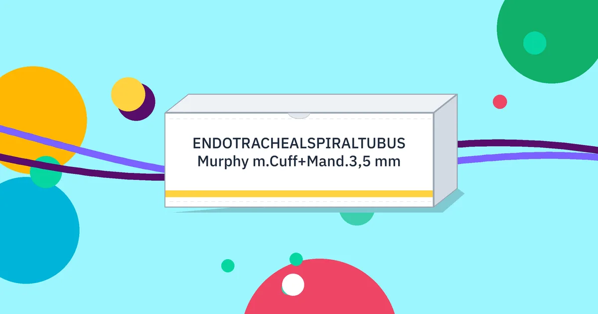 Symbolbild: Packung mit der Aufschrift ENDOTRACHEALSPIRALTUBUS Murphy m.Cuff+Mand.3,5 mm (PZN 05464342) – Verfügbarkeit und Bezug in Apotheken in Frankfurt am Main