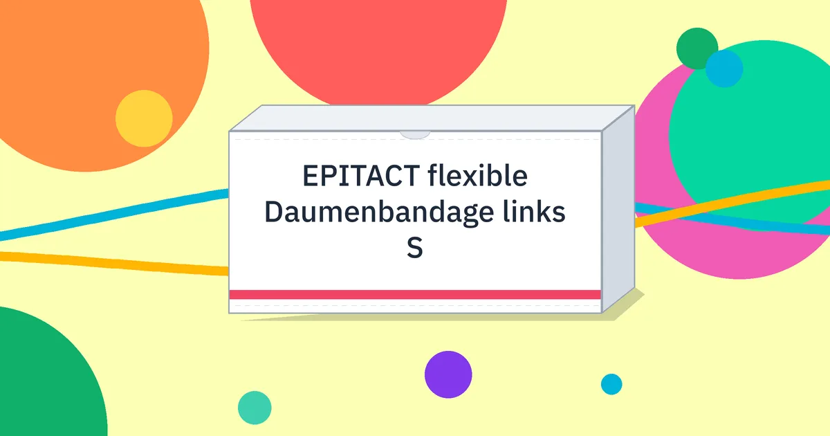 Symbolbild: Packung mit der Aufschrift EPITACT flexible Daumenbandage links S (PZN 14290154) – Verfügbarkeit und Bezug in Apotheken in Frankfurt am Main