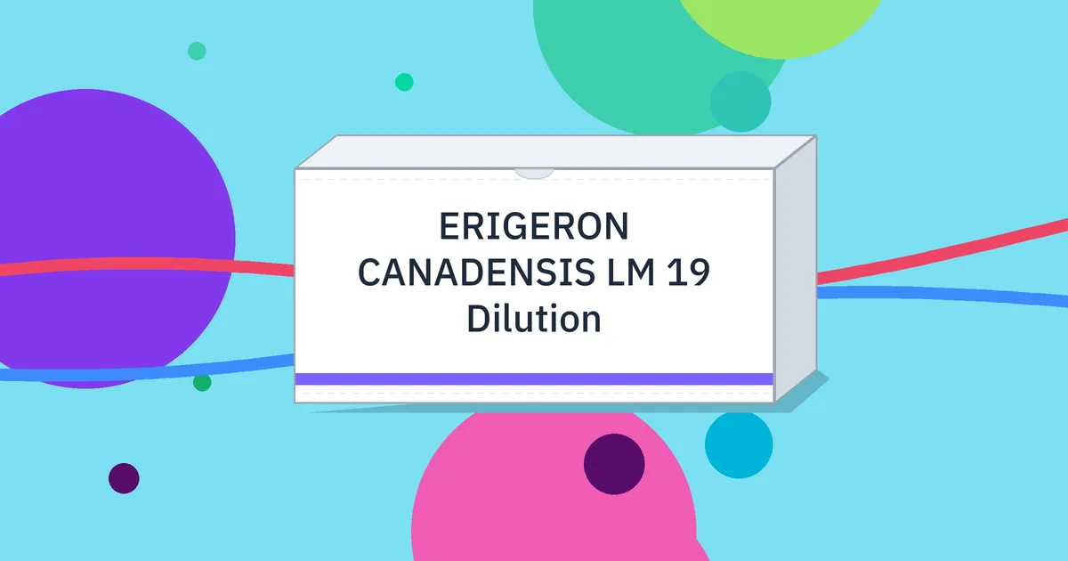 Symbolbild: Packung mit der Aufschrift ERIGERON CANADENSIS LM 19 Dilution (PZN 13478200) – Verfügbarkeit und Bezug in Apotheken in Frankfurt am Main