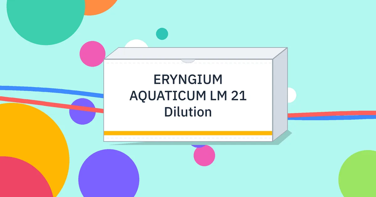 Symbolbild: Packung mit der Aufschrift ERYNGIUM AQUATICUM LM 21 Dilution (PZN 13478660) – Verfügbarkeit und Bezug in Apotheken in Frankfurt am Main