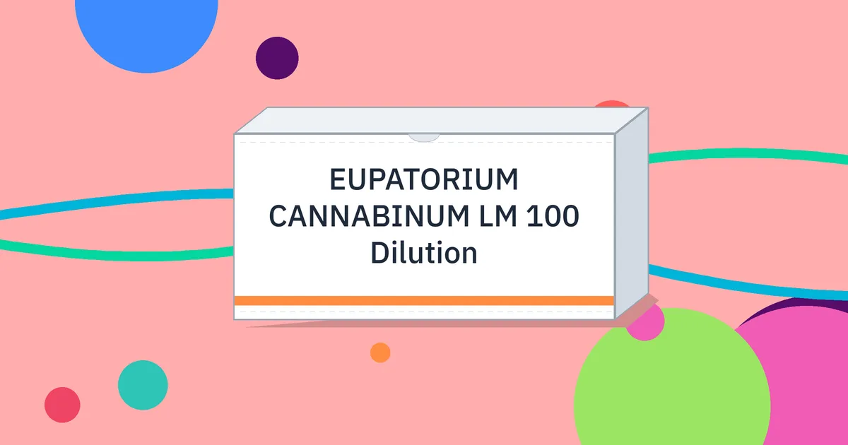 Symbolbild: Packung mit der Aufschrift EUPATORIUM CANNABINUM LM 100 Dilution (PZN 12846050) – Verfügbarkeit und Bezug in Apotheken in Frankfurt am Main