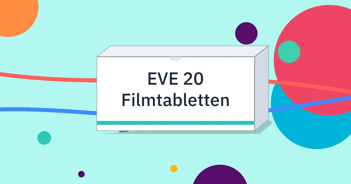 Symbolbild: Packung mit der Aufschrift EVE 20 Filmtabletten (PZN 06339662) – Verfügbarkeit und Bezug in Apotheken in Frankfurt am Main